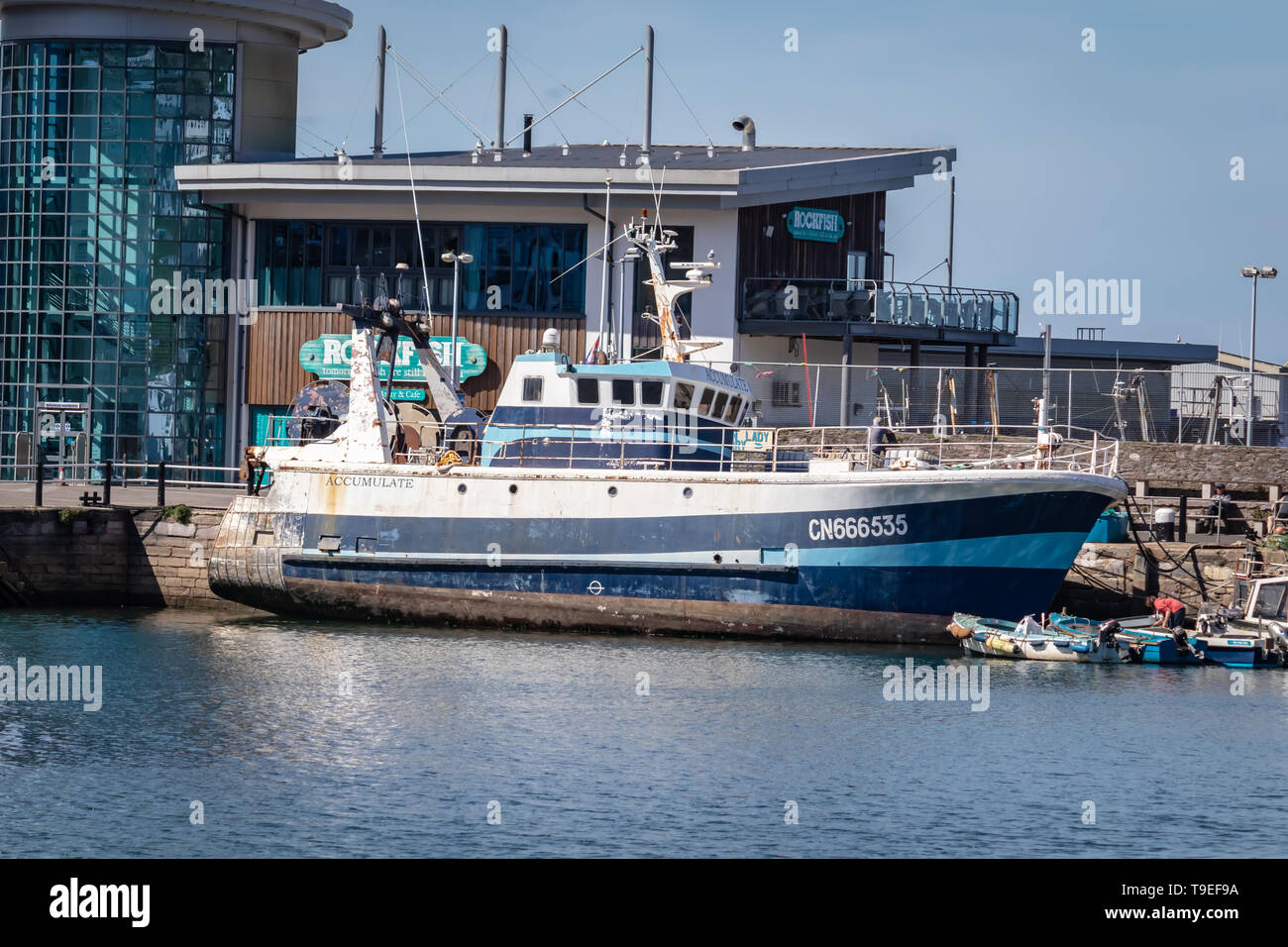 Beam Trawlers and Fishing Boats in Brixham Harbour and Quayside,Torbay ...
