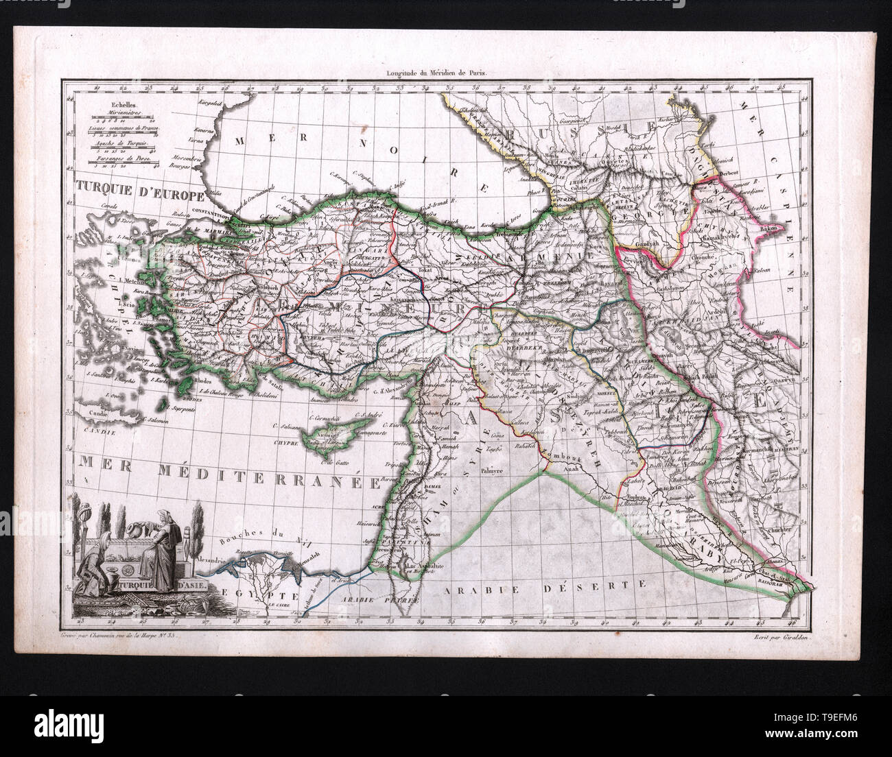 1812 Malte Brun Map of Asia Minor and the Middle East including Turkey ...