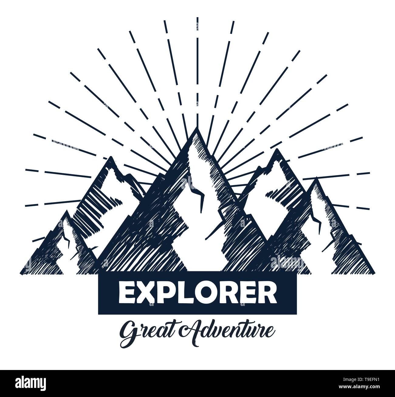 snowy mountains with ribbon to wanderlust explorer Stock Vector Image ...