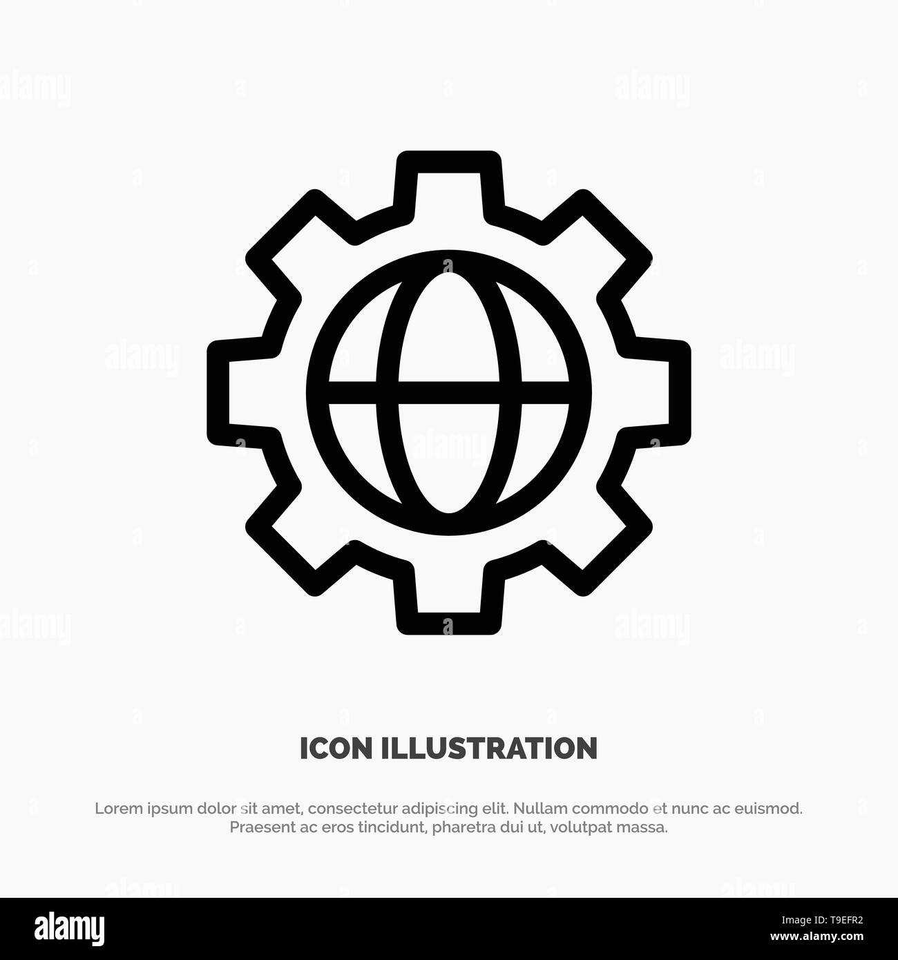 Gear with globe Stock Vector Images - Alamy