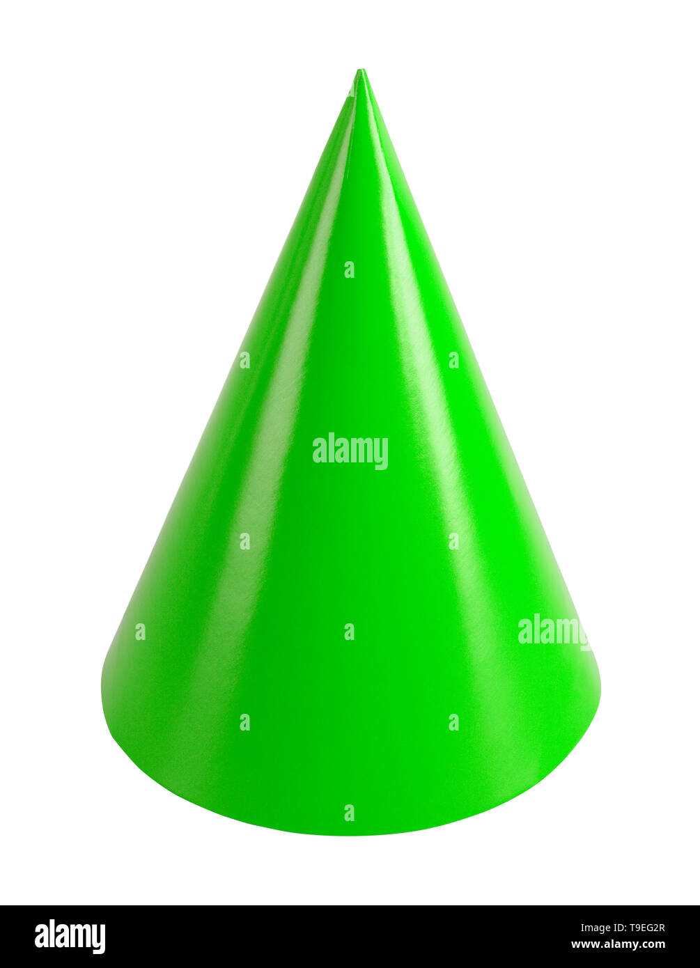 Green Birthday Party Hat Cut Out on White Stock Photo - Alamy