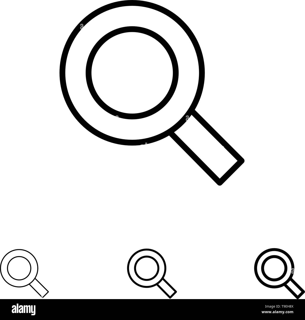 Magnifier pictogram Black and White Stock Photos & Images - Alamy