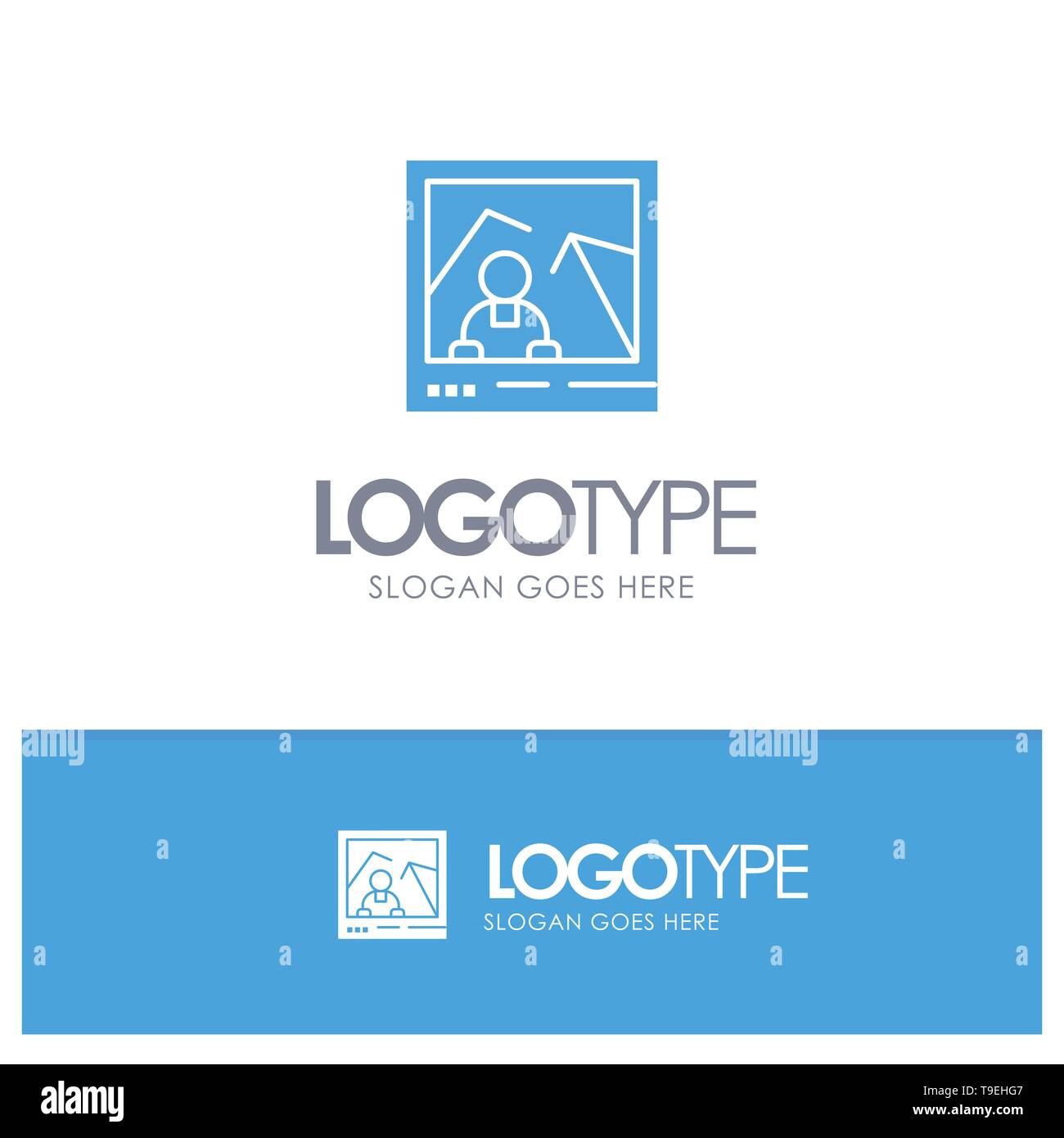 Picture, Image, Landmark, Photo Blue Logo vector Stock Vector Image ...
