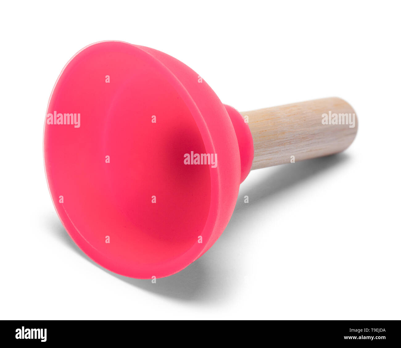 Small Red Rubber Plunger Isolated on White Background Stock Photo - Alamy