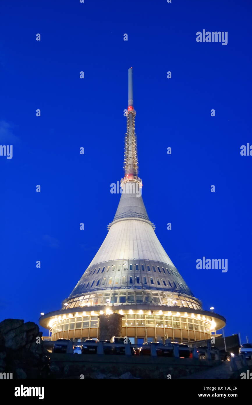 The Jested tower, tourist attraction near Liberec in Czech republic ...