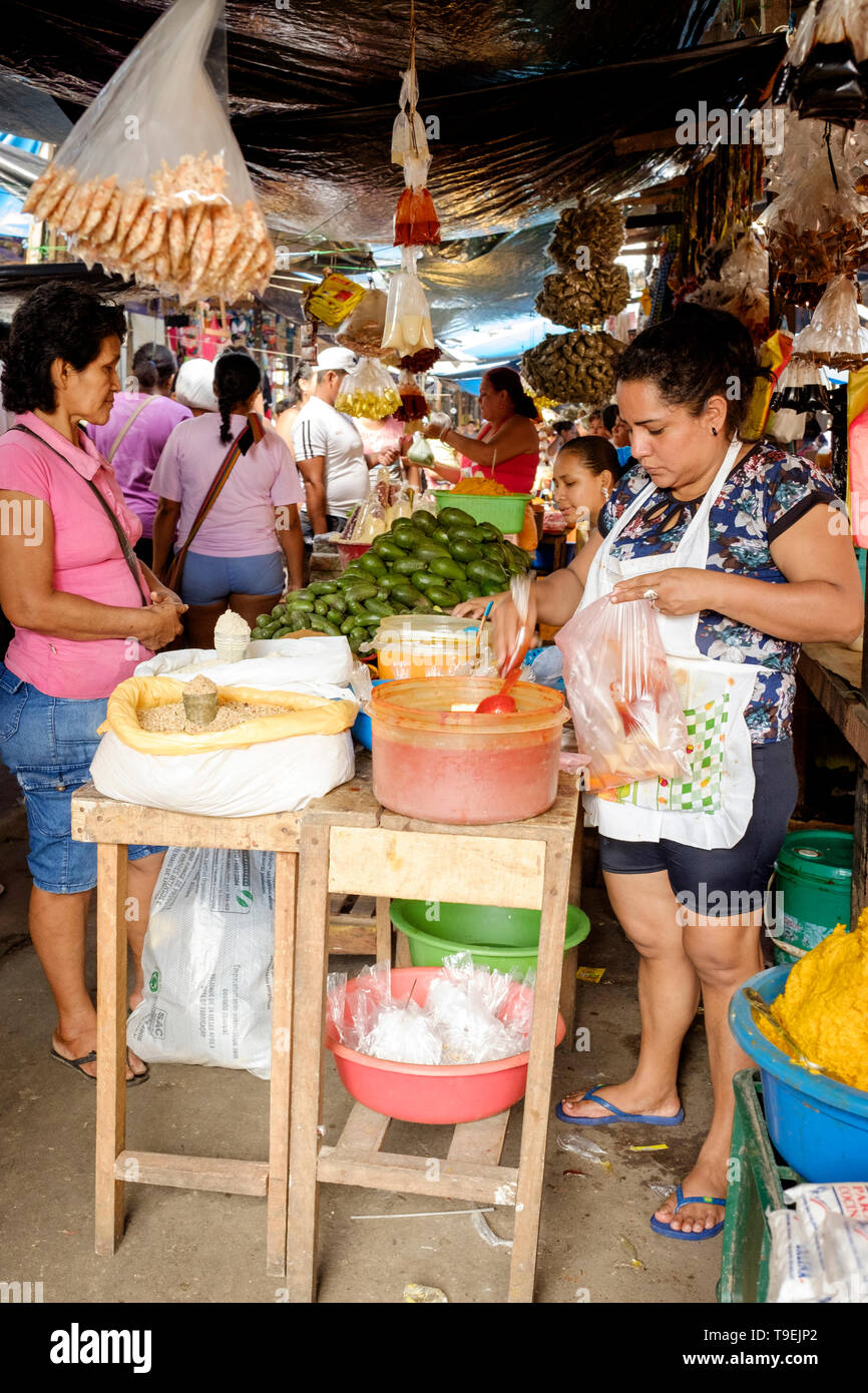Grocery stall at Belen market or Mercado Belén in Iquitos in the ...