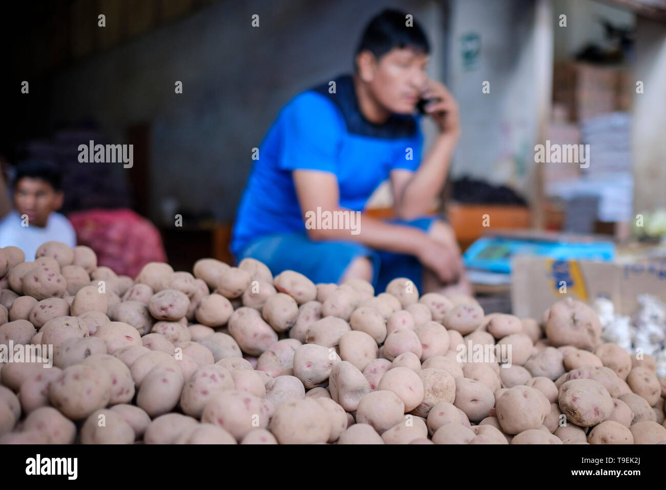 Potato stall at Belen Market or Mercado Belén on Iquitos at Peruvian ...