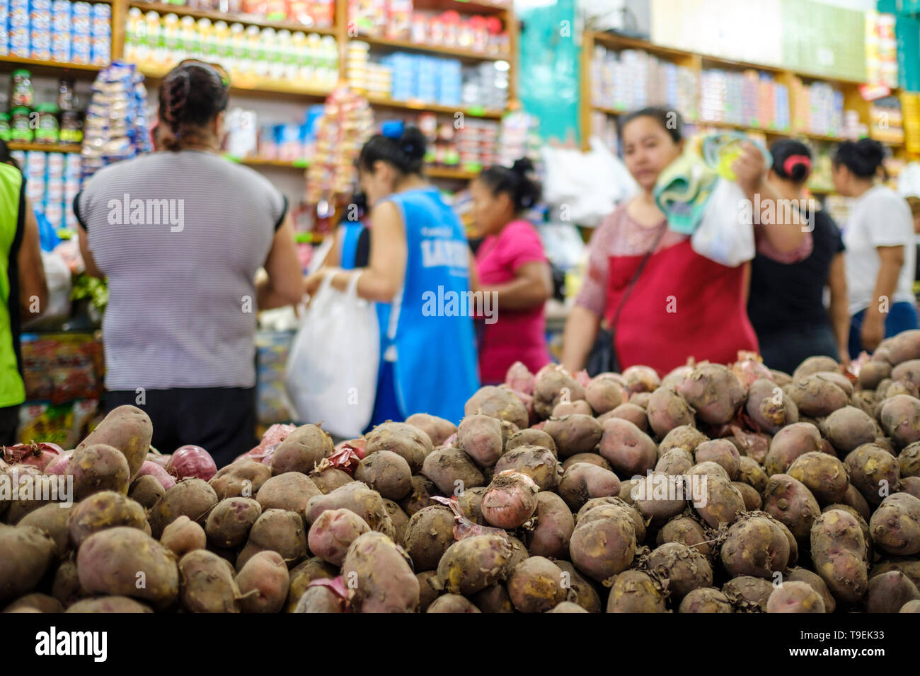 Potato stall at Belen Market or Mercado Belén on Iquitos at Peruvian ...