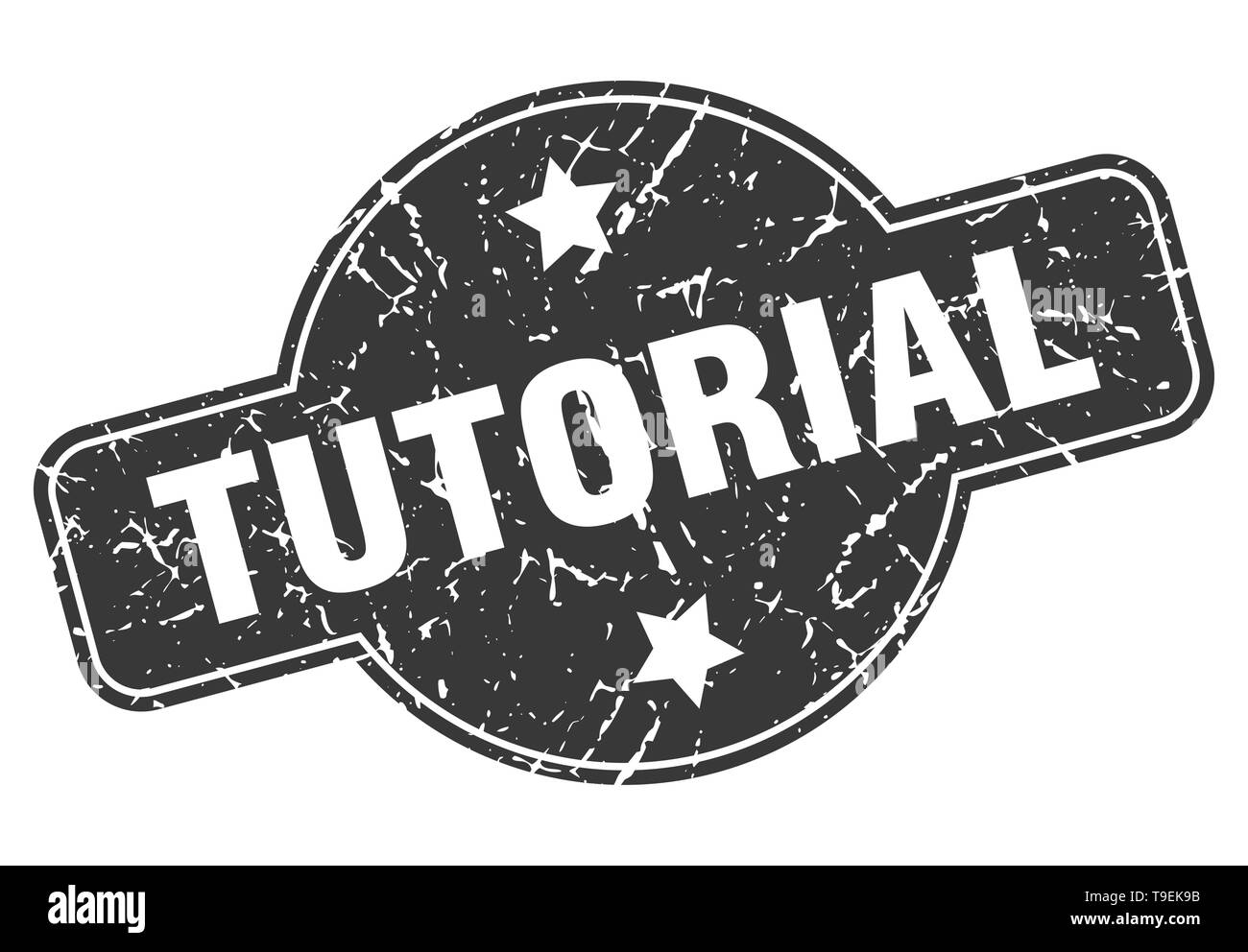 tutorial round grunge isolated stamp Stock Vector Image & Art - Alamy
