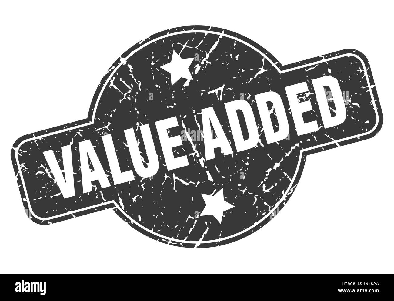 value added round grunge isolated stamp Stock Vector Image & Art - Alamy