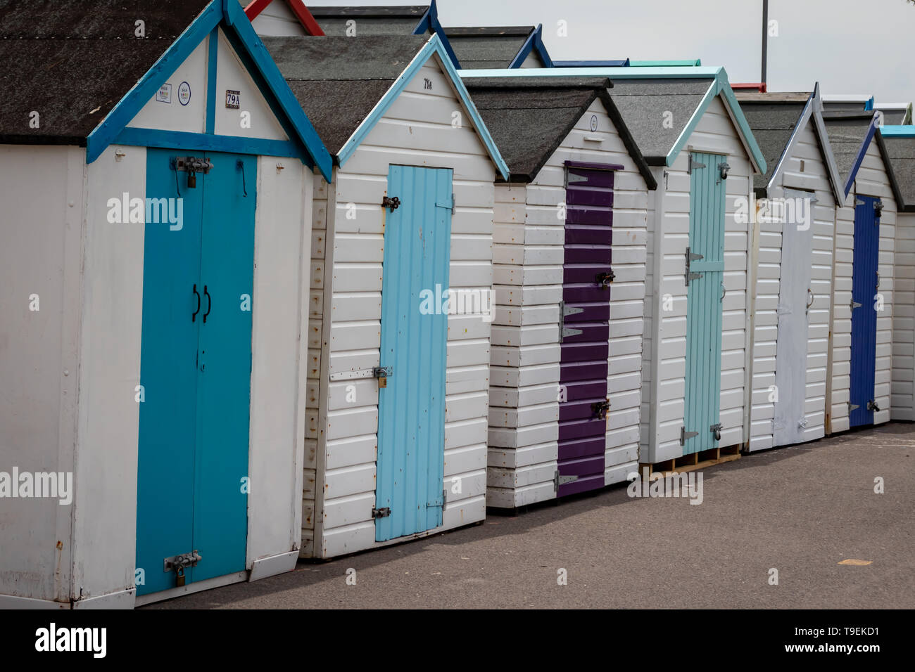 Colourful Beach Huts on the Promenade at Paignton .Devon.England Stock ...