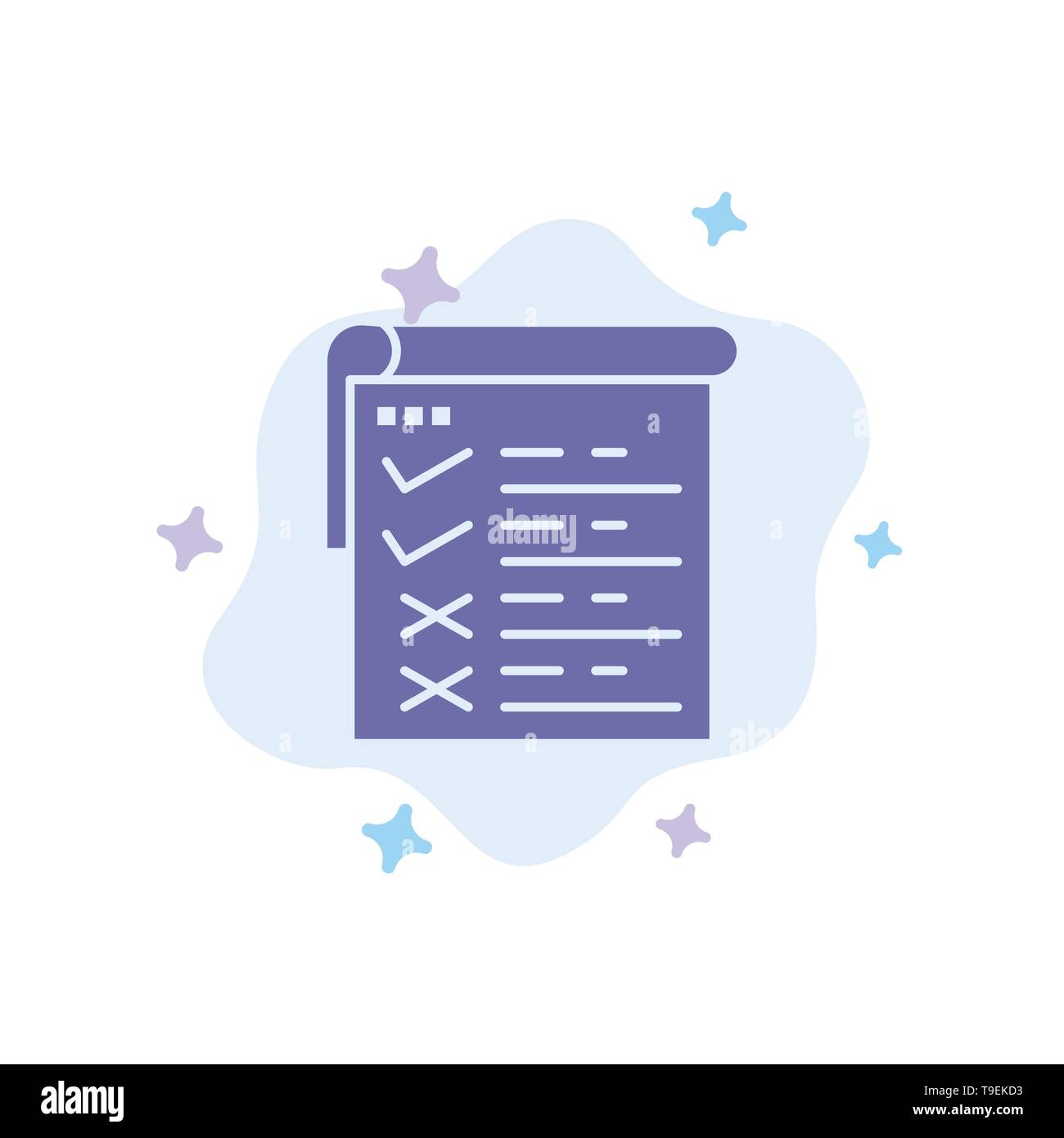 Checklist Testing Report Qa Blue Icon On Abstract Cloud Background
