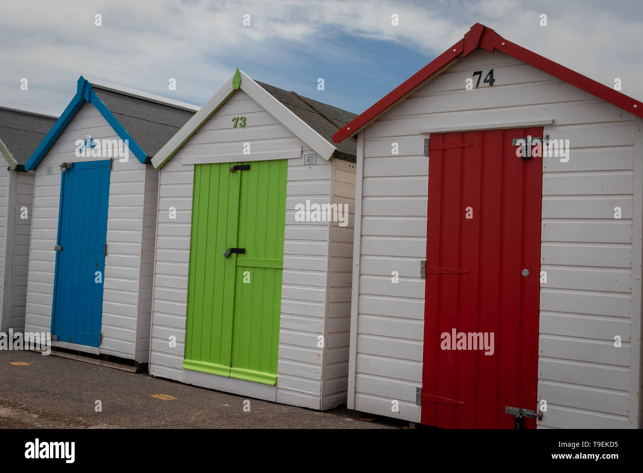 Colourful Beach Huts on the Promenade at Paignton .Devon.England Stock ...