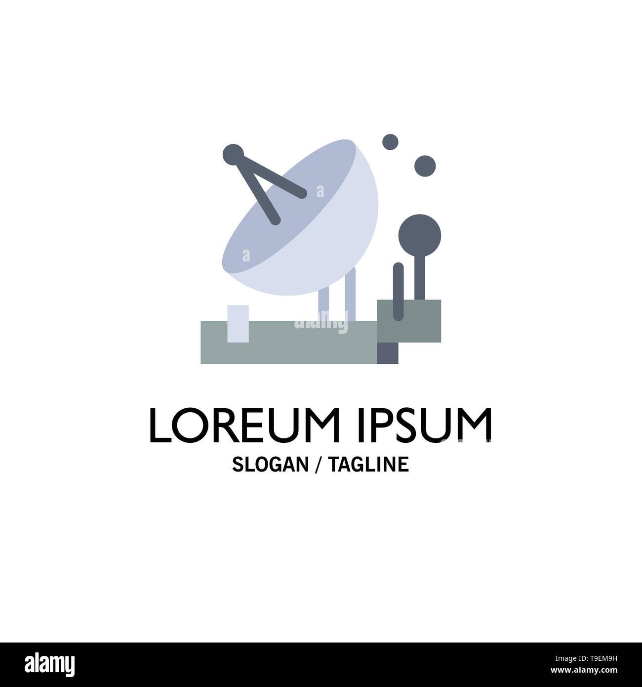 Wireless network communication radio blue sky with digital science sign ...