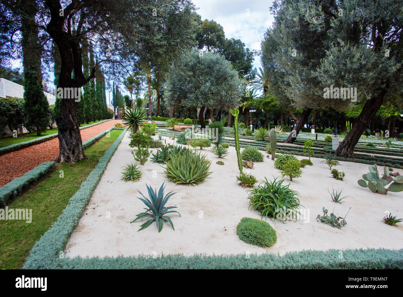 Garden of Bahai Religion in Haifa, Israel. Beautiful garden ( Park ) on ...