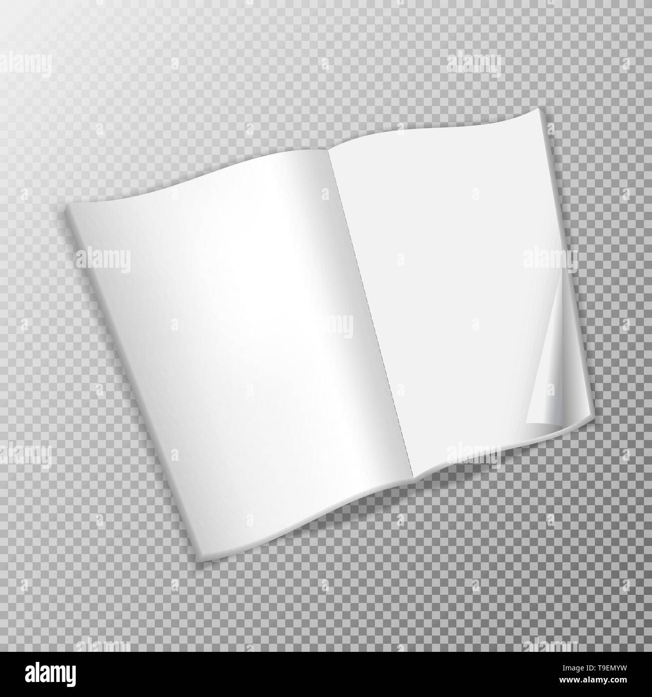Open brochure template. Realistic layout for magazine or notebook on ...