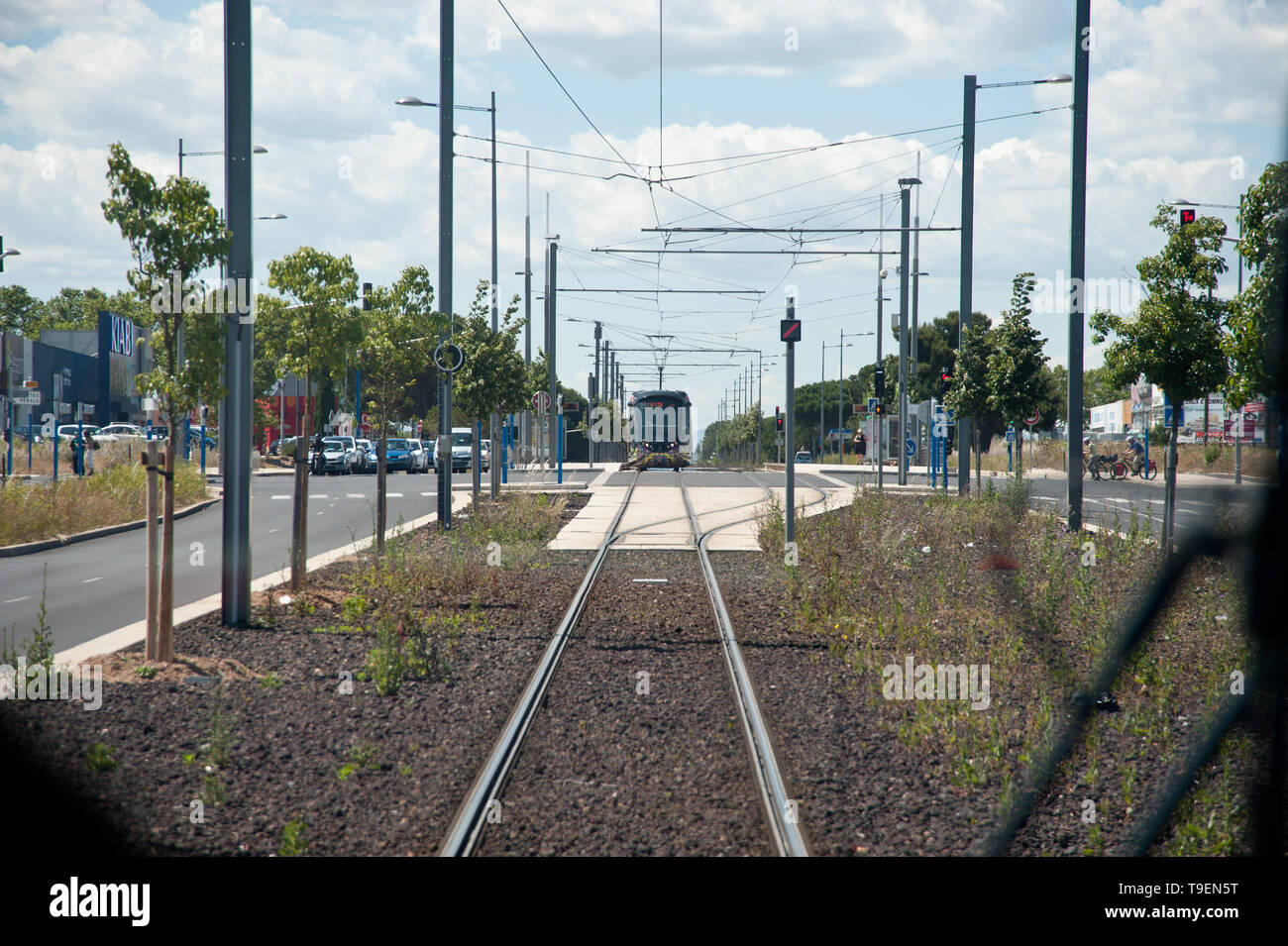 Montpellier, moderne Tramway Linie 3, Fahrzeugdesign von Christian ...