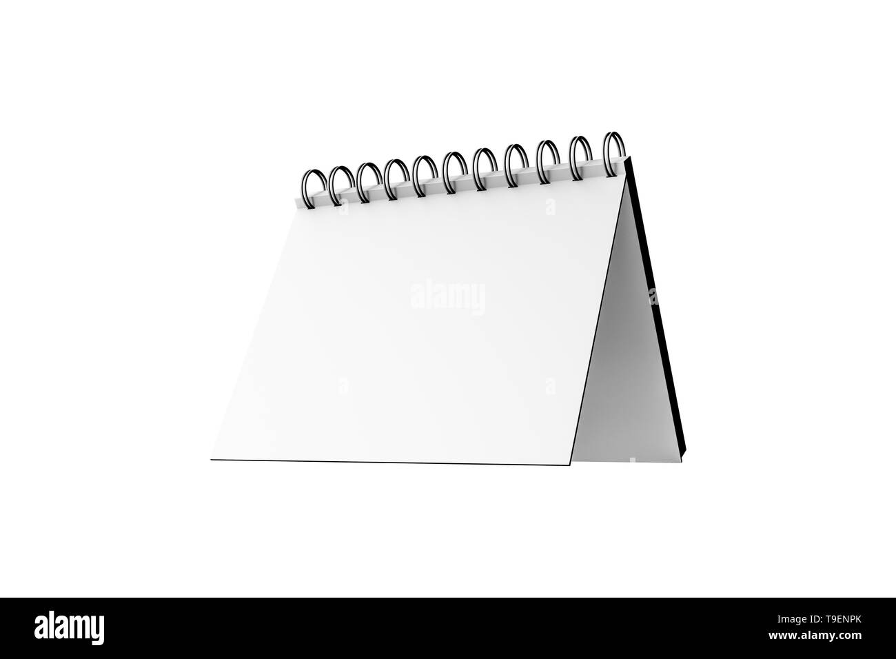 3d rendering, blank white mock up spiral notebook with shadow and copy ...