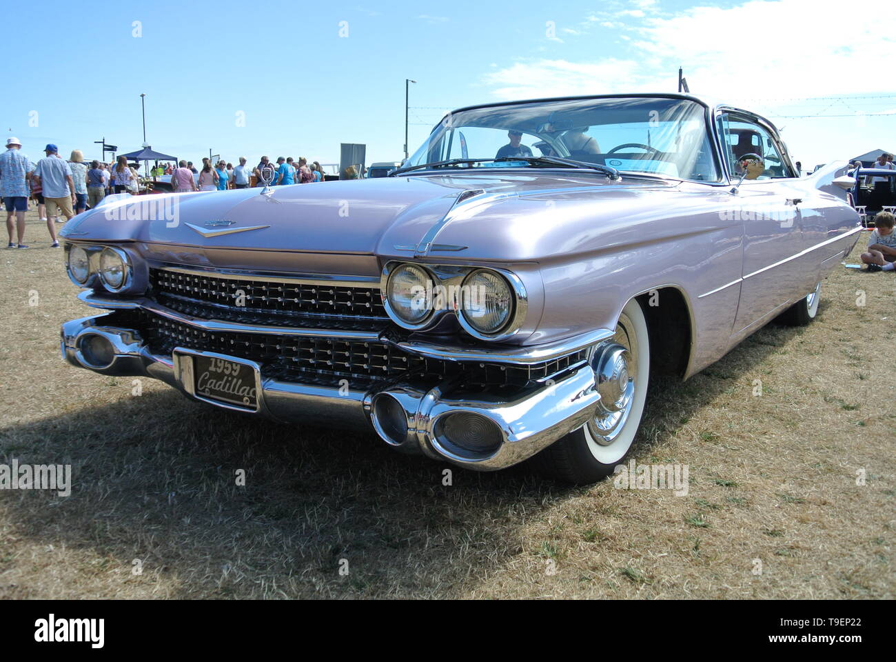 A 1959 Cadillac Coupe De Ville classic American car parked up on ...