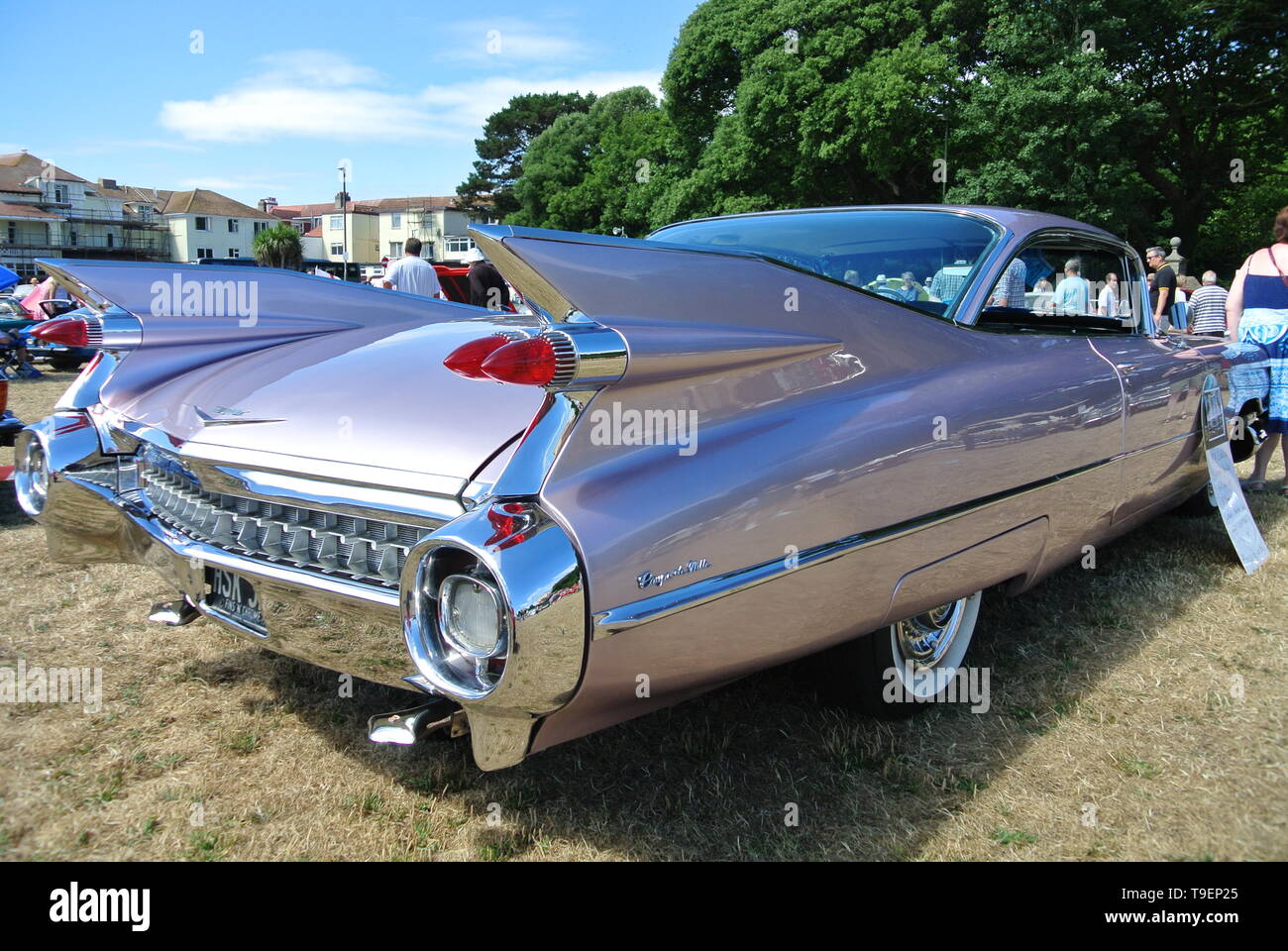 A 1959 Cadillac Coupe De Ville classic American car parked up on ...
