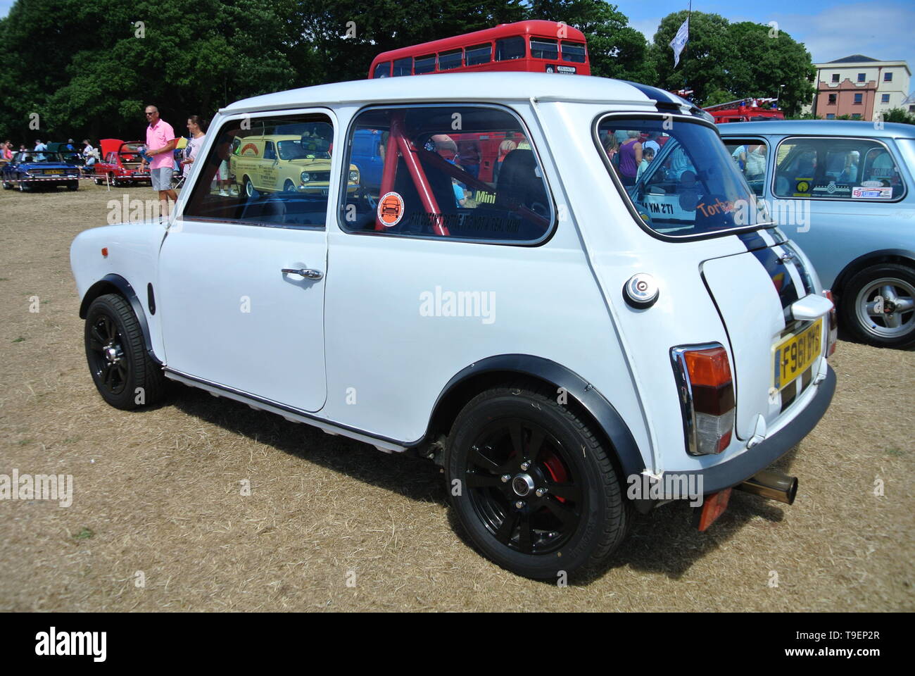 A 1988 Austin Mini 1300 parked up on display at the Riviera classic car ...