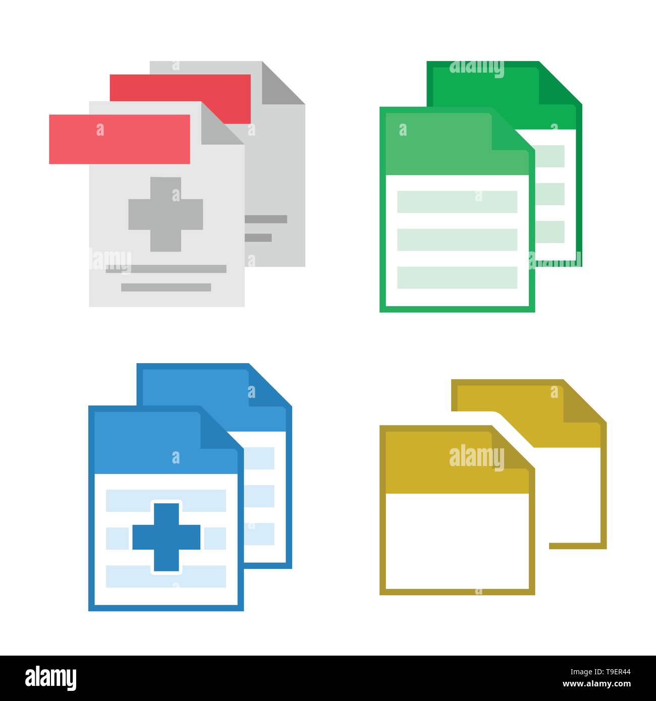 Collection Blank File Document Icon Set Vector. Design Patient Medical ...