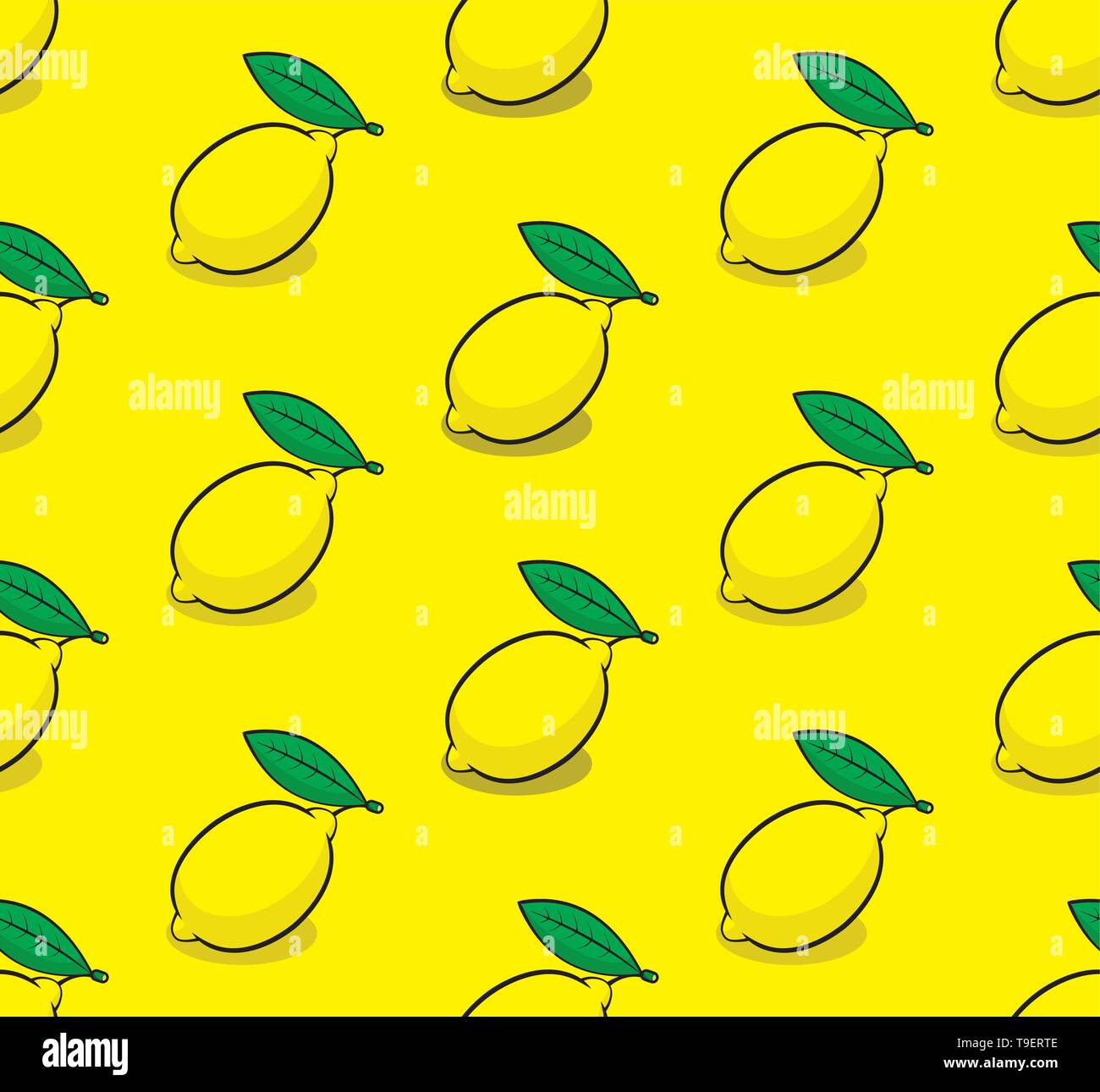 Lemon Seamless Texture on Yellow Stock Vector Image & Art - Alamy