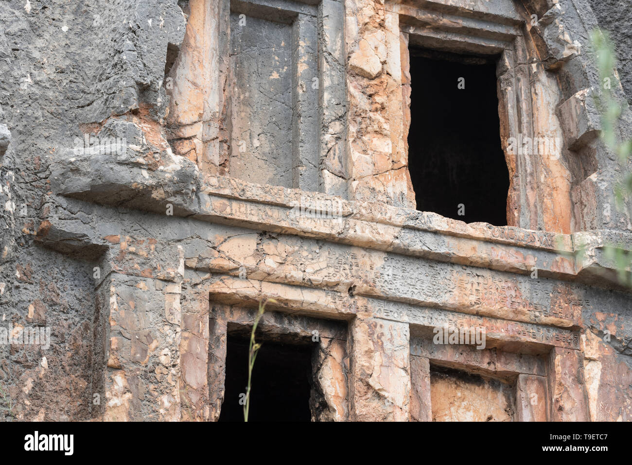 Lycian tombs cut into the cliffs at Kas, Turkey Stock Photo - Alamy