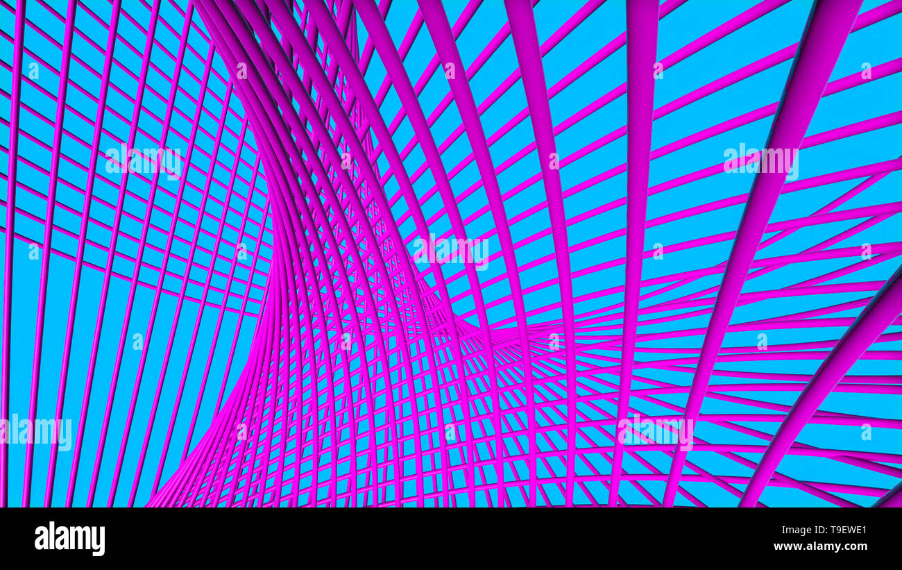 purple three-dimensional rings on a turquoise. 3d render illustration ...