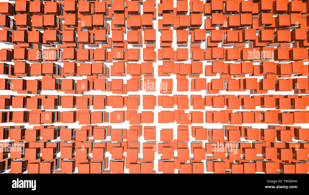 Abstract three-dimensional background of orange rectangles. 3d render Stock Photo - Alamy