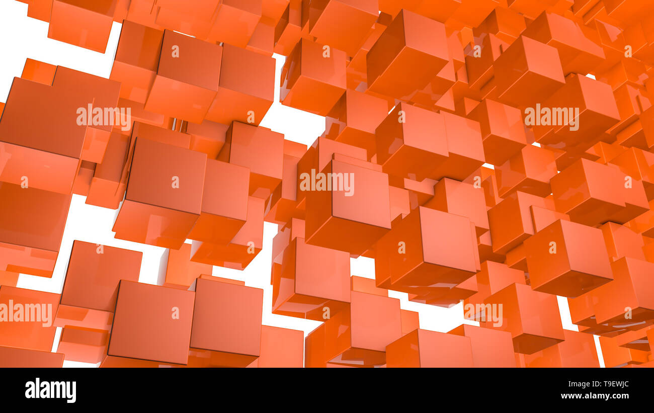 Abstract three-dimensional background of orange rectangles. 3d render Stock Photo - Alamy