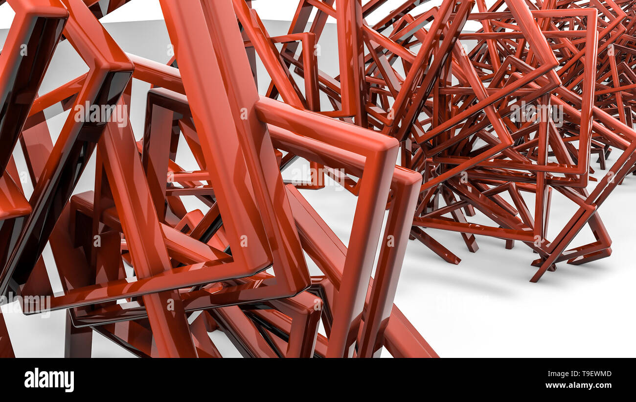 Abstract background of three-dimensional orange shapes. 3d render Stock ...