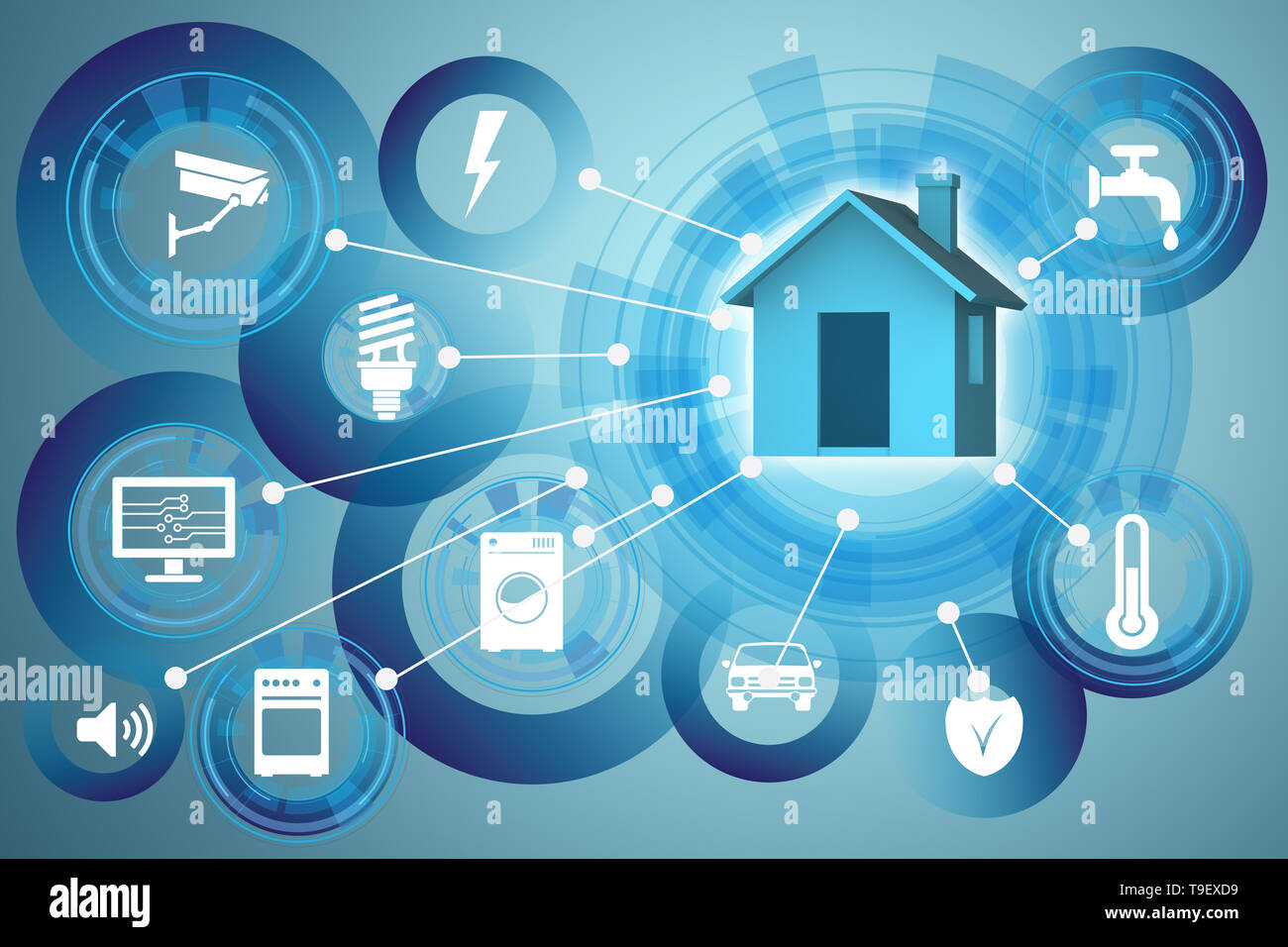 Smart home concept - 3d rendering Stock Photo - Alamy