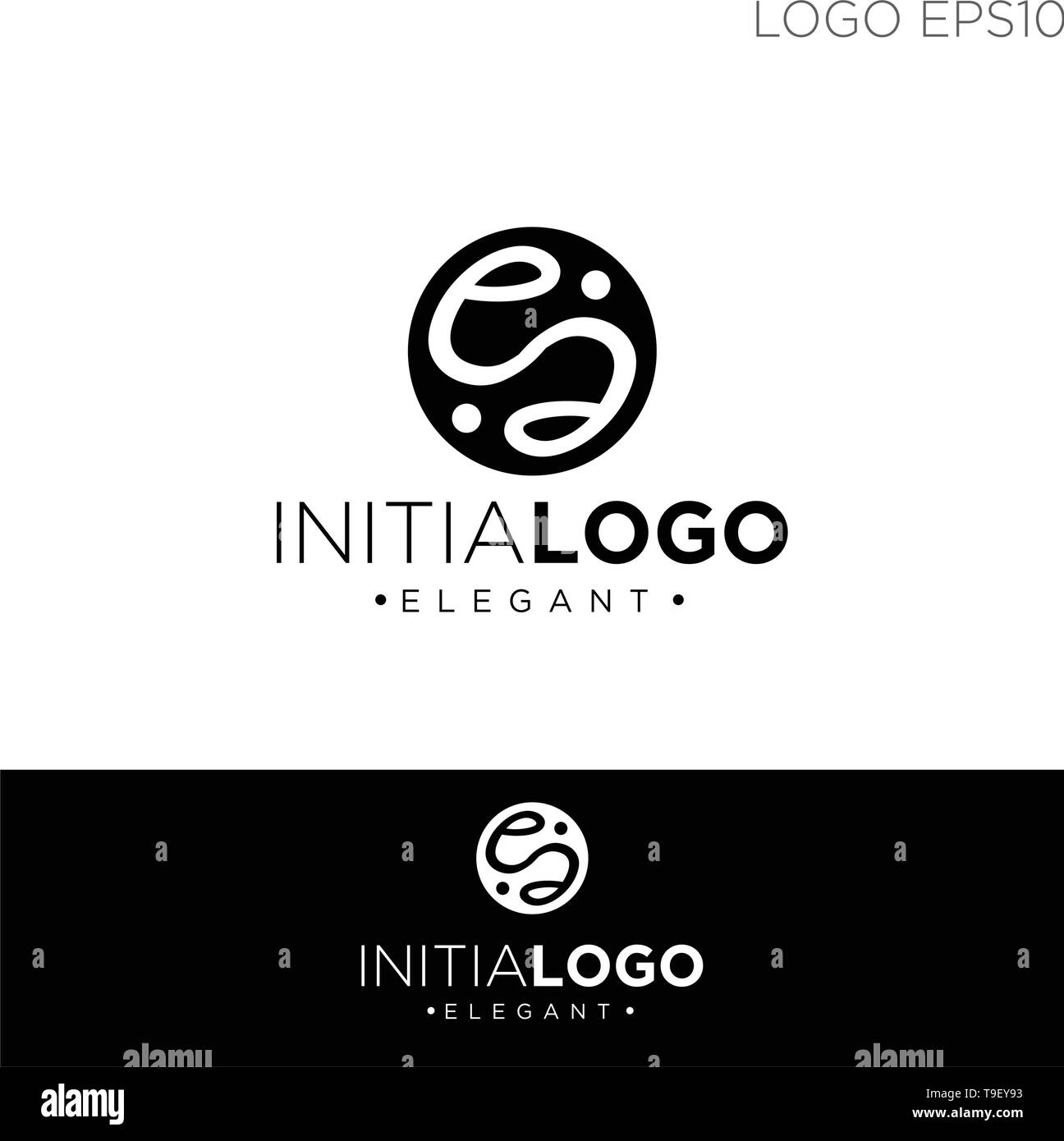 monogram initial e logo template black color vector illustration ...