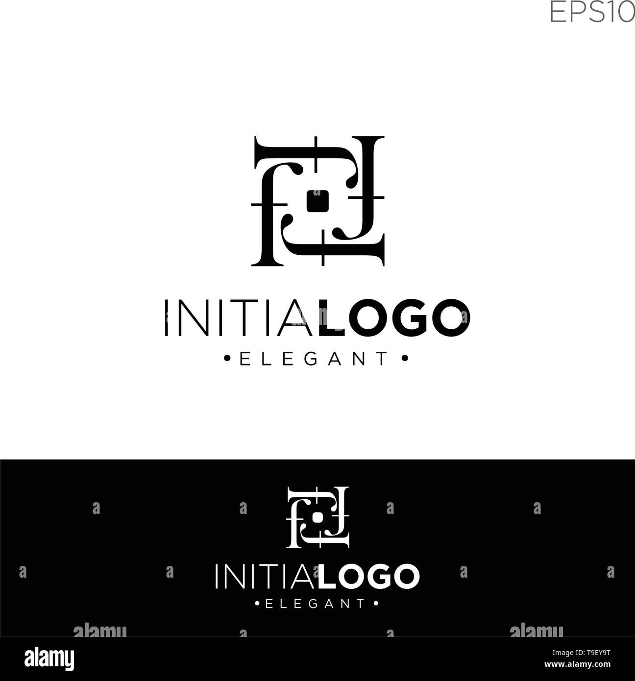 monogram initial j logo template black color vector illustration ...