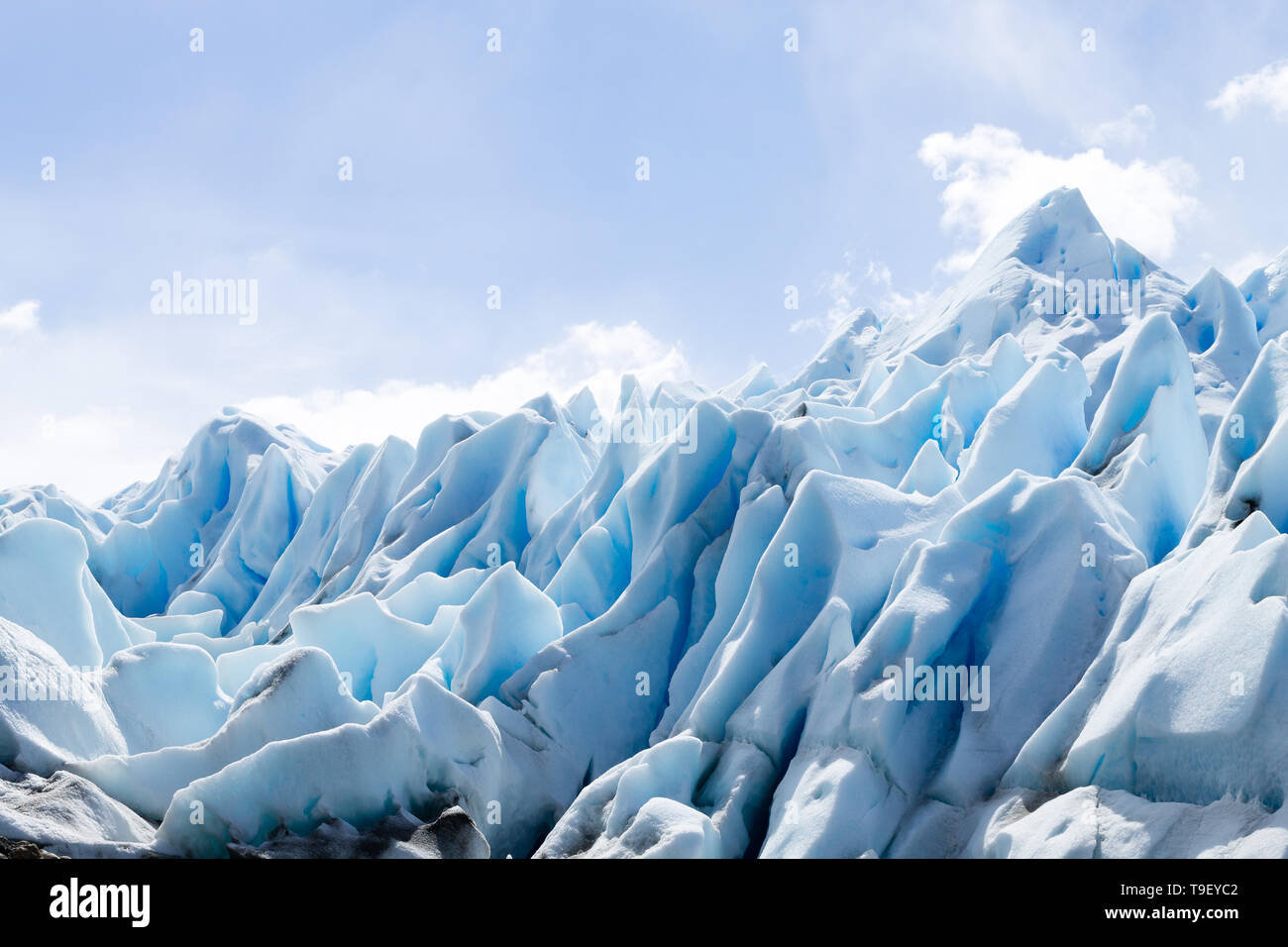 Perito Moreno glacier ice formations detail view, Patagonia, Argentina ...
