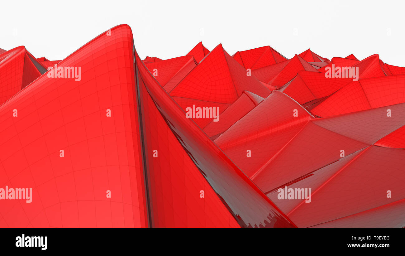 red deformed plane. abstract background. 3d render Stock Photo - Alamy