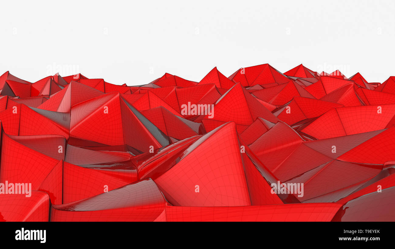 red deformed plane. abstract background. 3d render Stock Photo - Alamy
