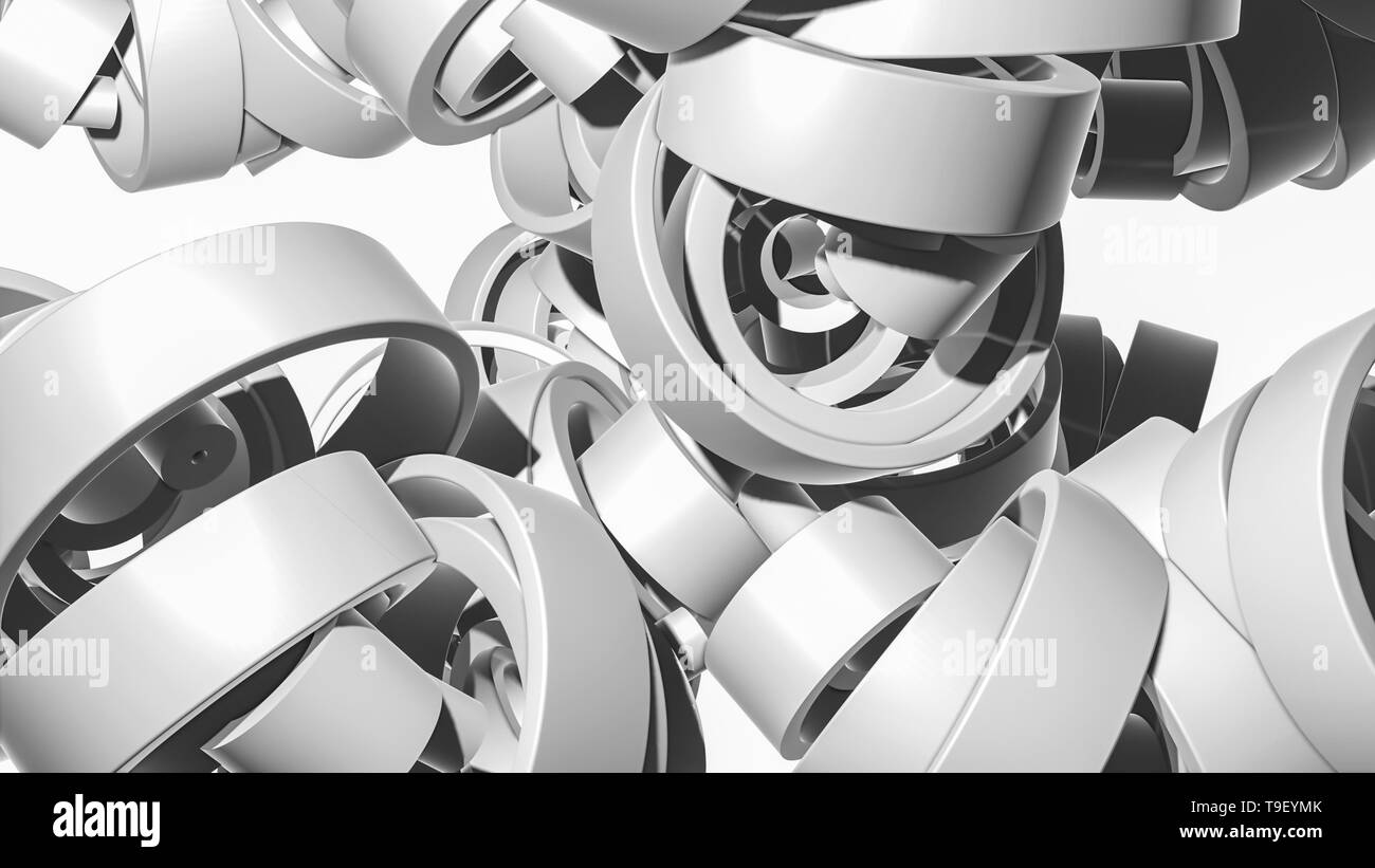Abstract background of three-dimensional rings. 3d render Stock Photo ...