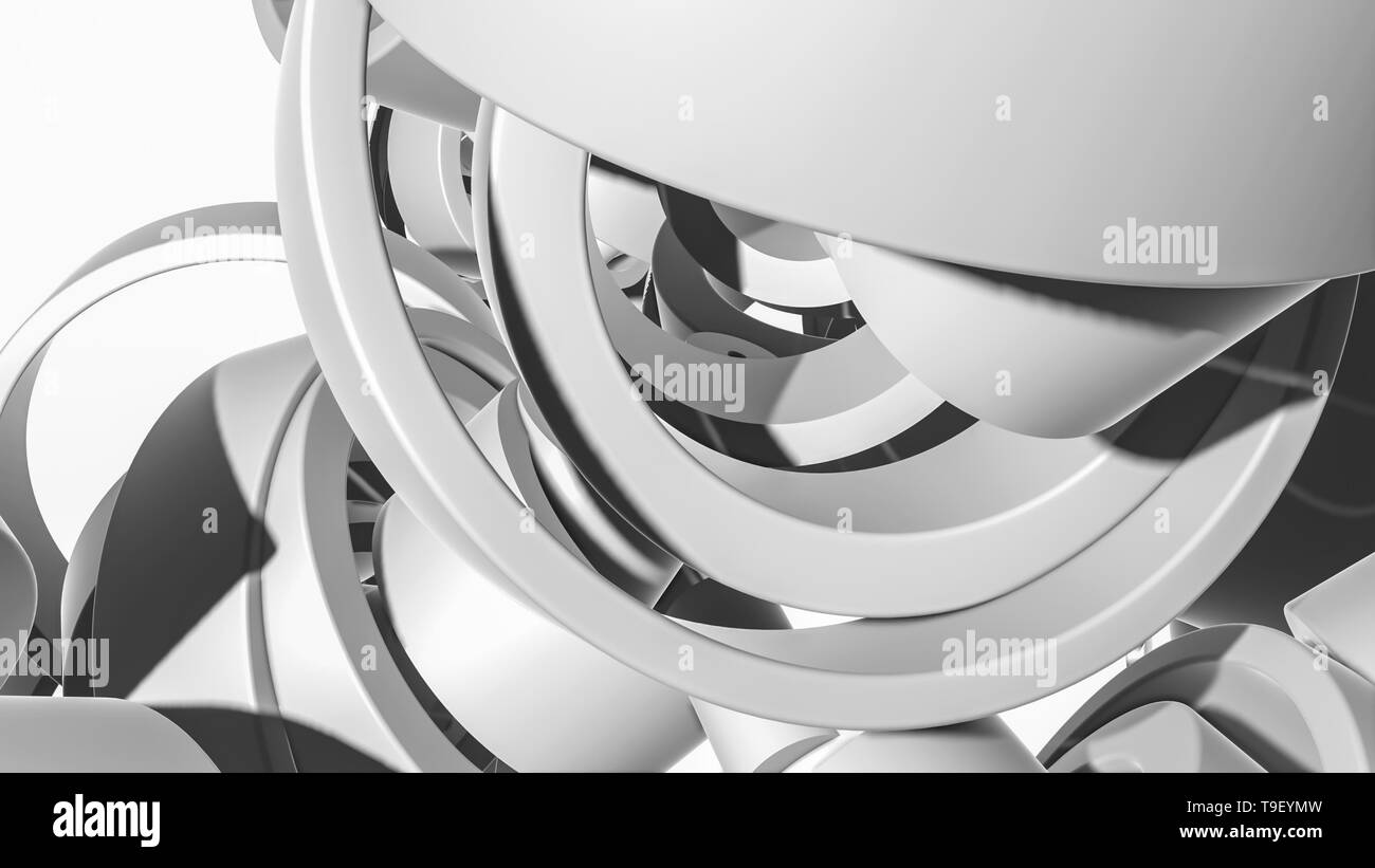 Abstract background of three-dimensional rings. 3d render Stock Photo ...