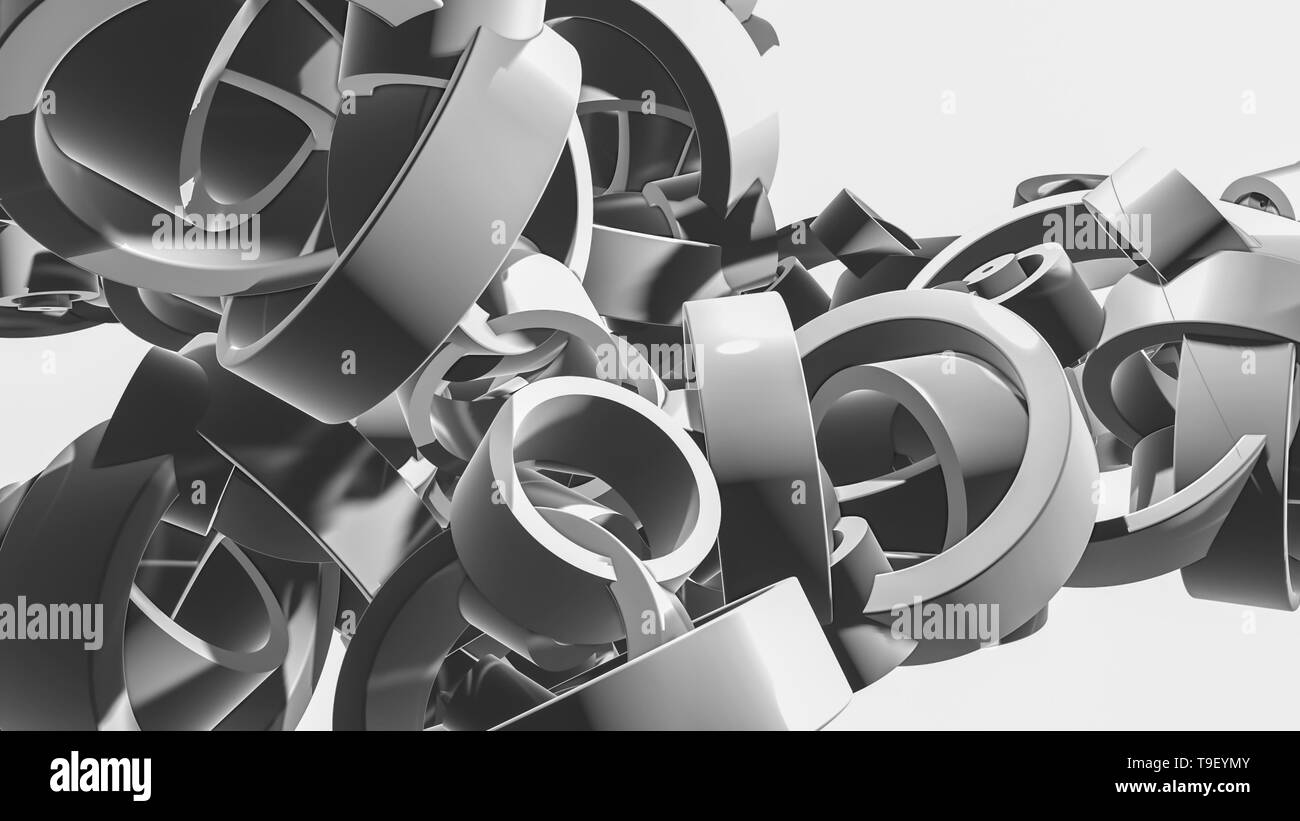 Abstract background of three-dimensional rings. 3d render Stock Photo ...