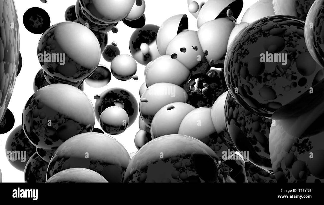 Abstract background of three-dimensional spheres. 3d render Stock Photo ...