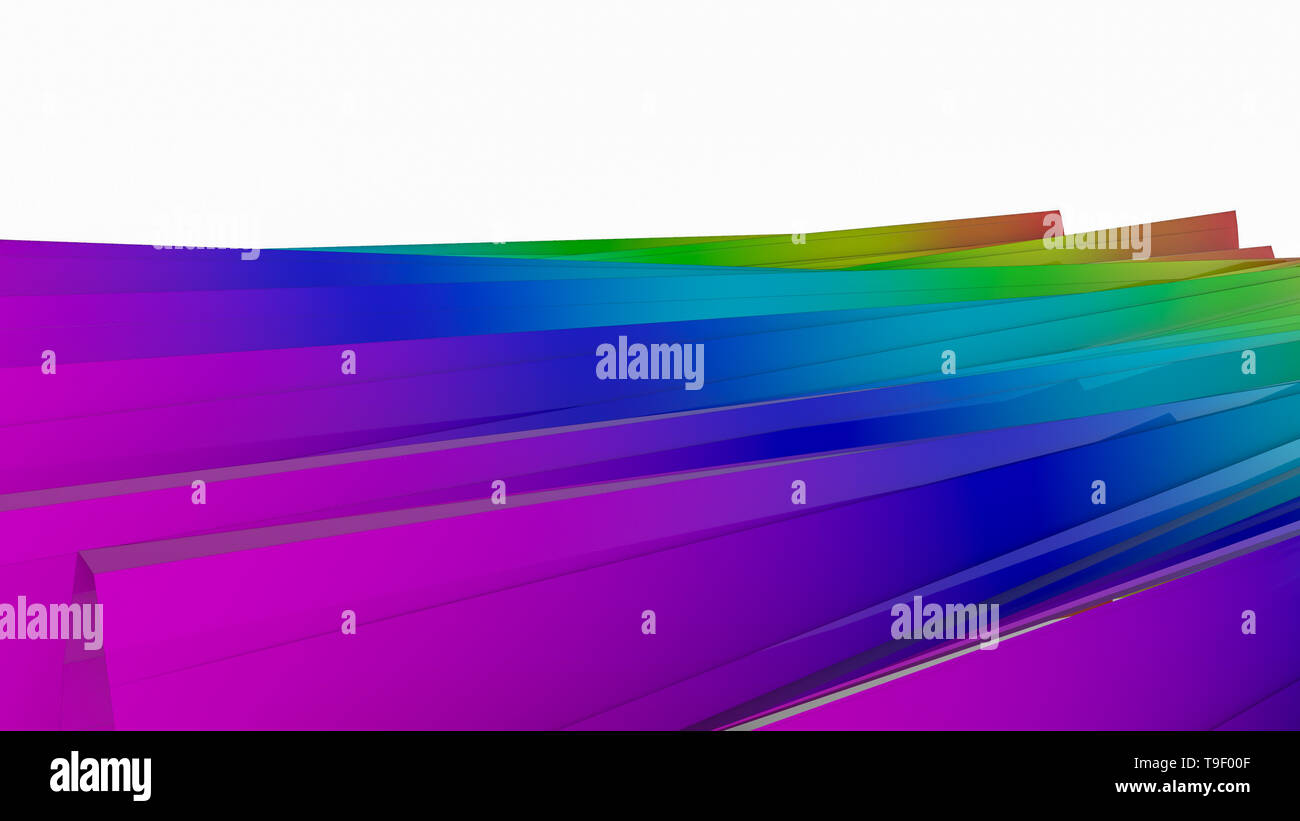 three-dimensional plane of iridescent color. 3d render Stock Photo - Alamy