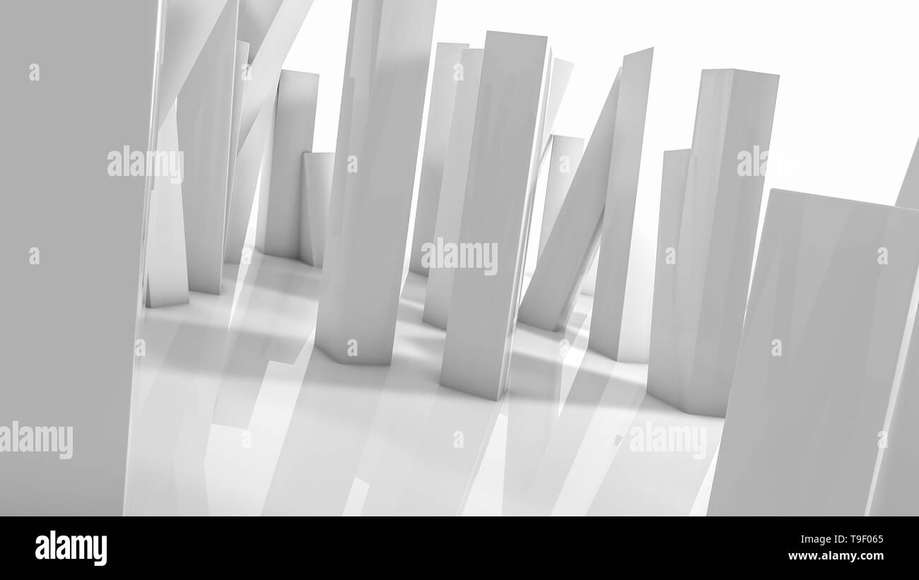 rectangular three-dimensional columns. abstract illustration. 3d render ...