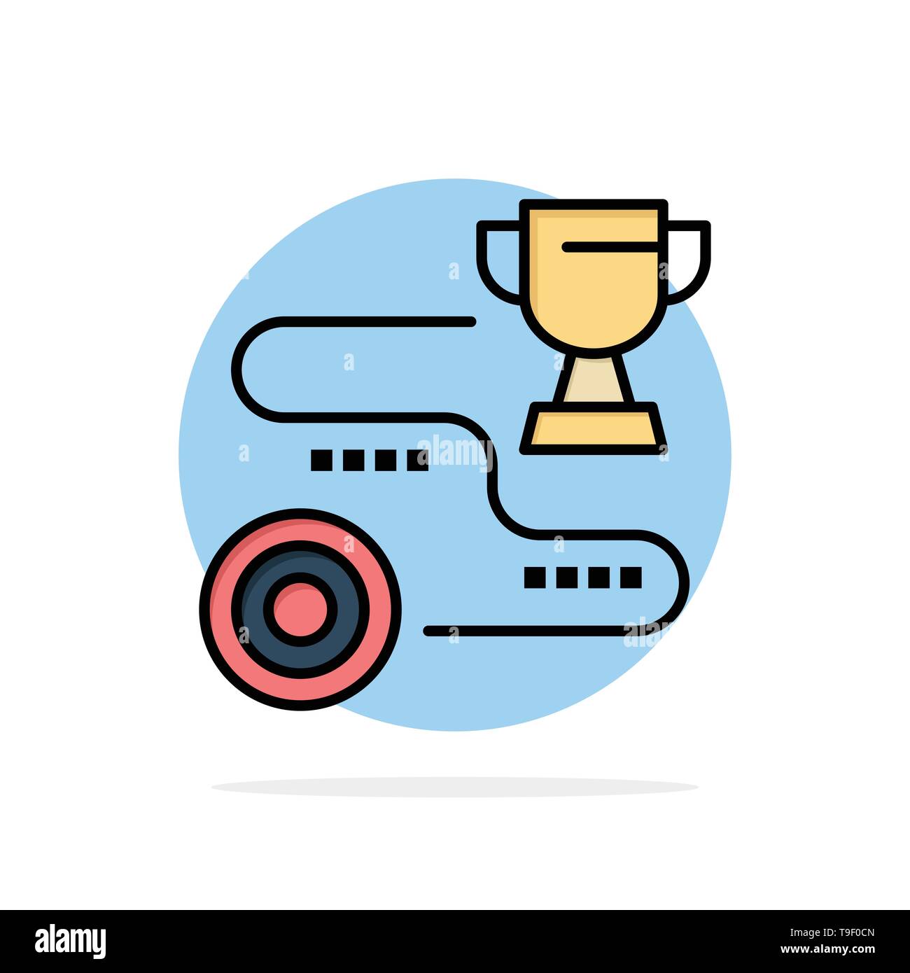 Achievement, Target, Success, Path, Win Abstract Circle Background Flat ...