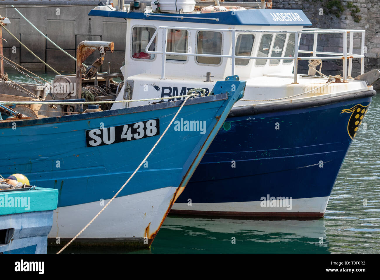 Beam Trawlers and Fishing Boats in Brixham Harbour and Quayside,Torbay ...