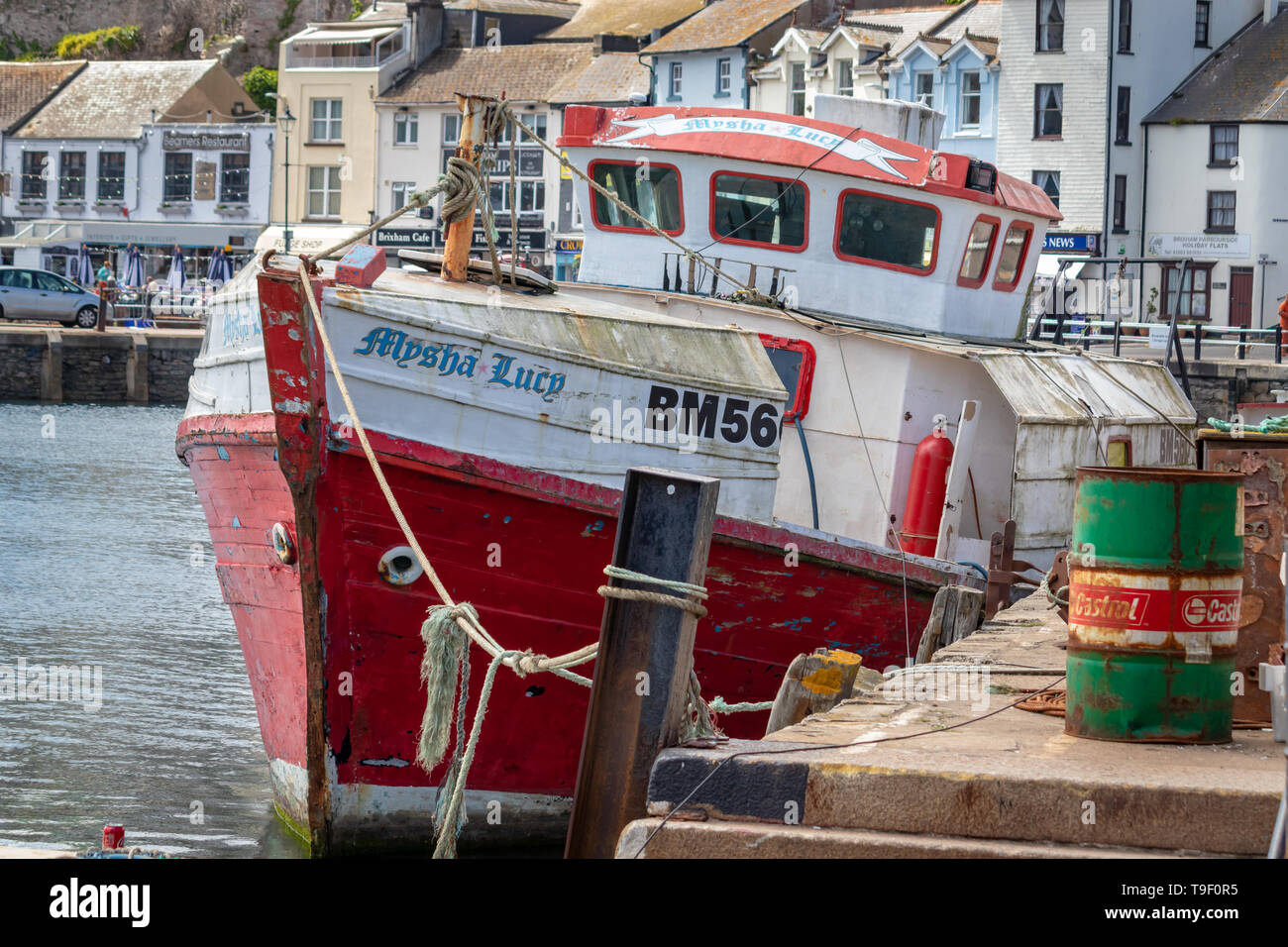 Beam Trawlers and Fishing Boats in Brixham Harbour and Quayside,Torbay ...