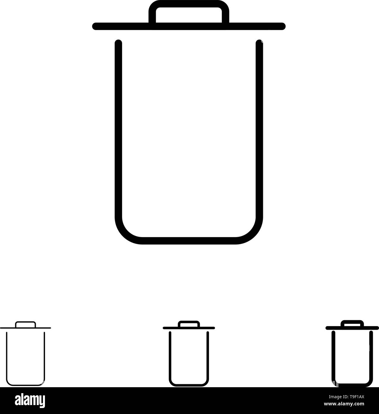 Instagram, Sets, Trash Bold and thin black line icon set Stock Vector ...