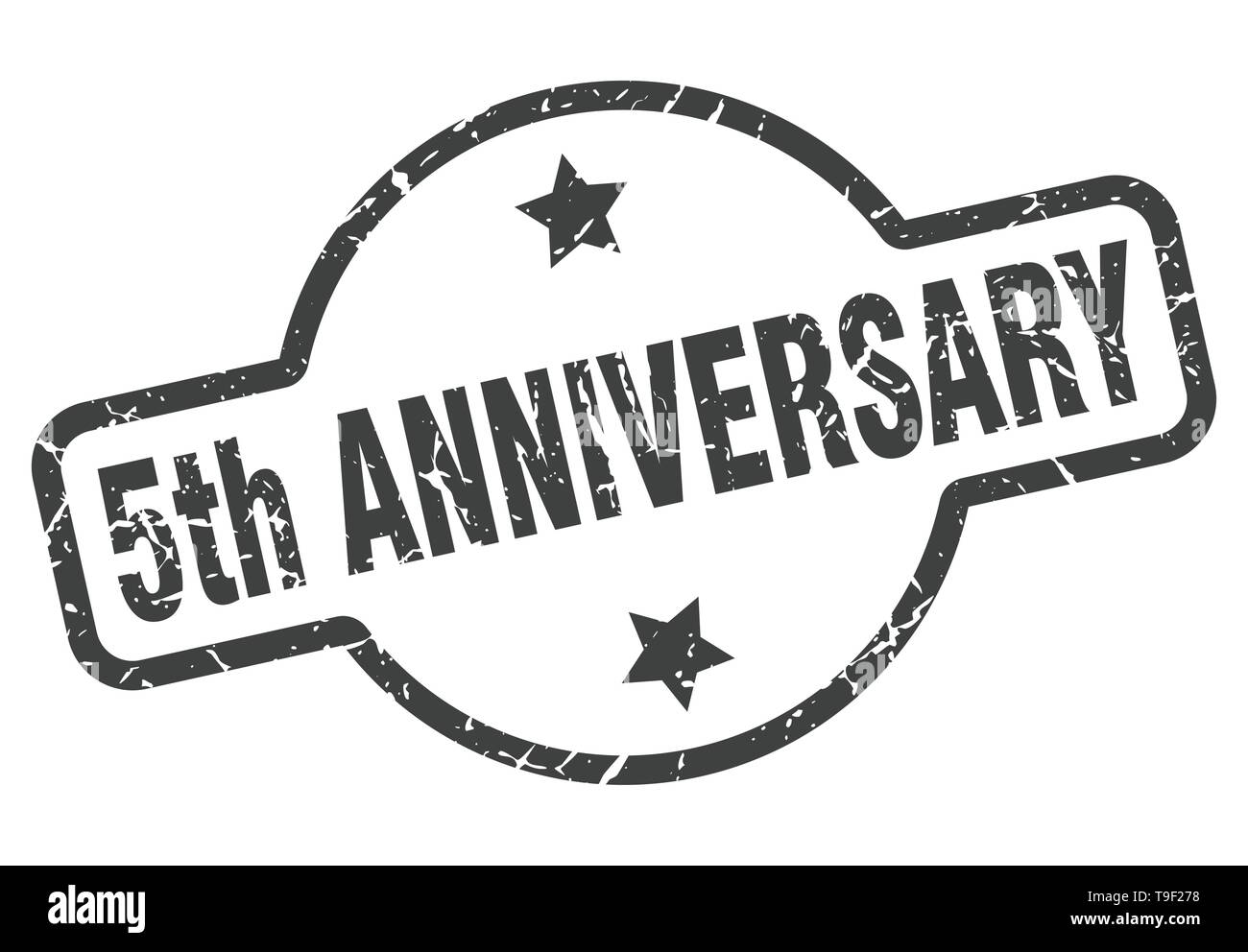 5th anniversary vintage round isolated stamp Stock Vector Image & Art ...