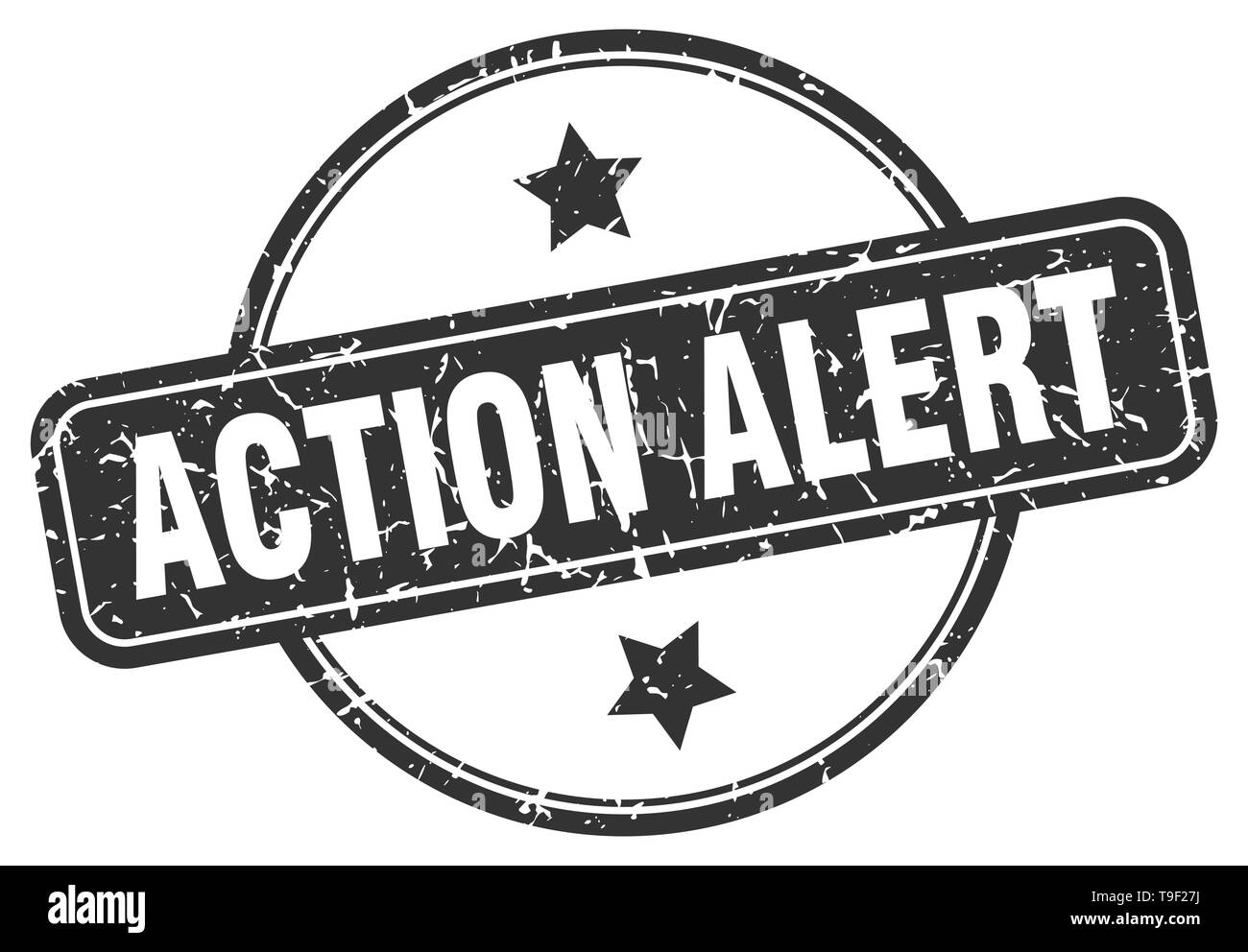 action alert round vintage grunge stamp Stock Vector Image & Art - Alamy
